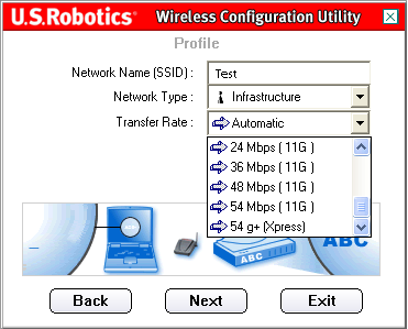 802.11g Wireless USB Adapter User Guide USRobotics Wireless Turbo User Interface